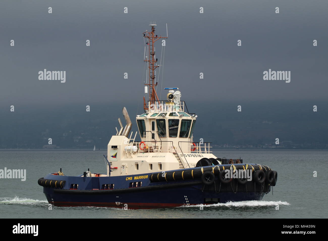 CMS Warrior, one of Clyde Marine Services' fleet of tug boats, on task ...