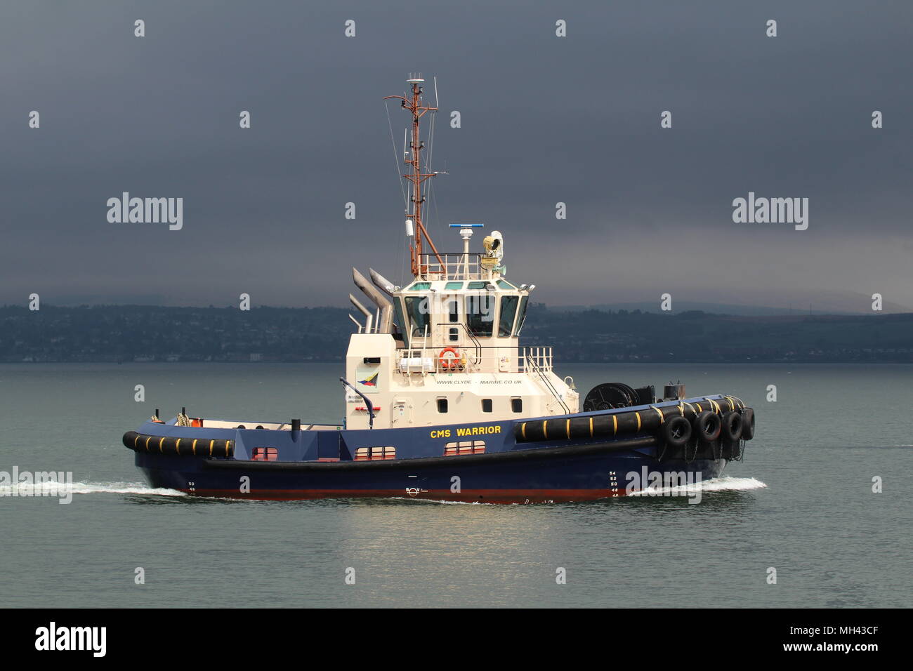 CMS Warrior, one of Clyde Marine Services' fleet of tug boats, on task ...