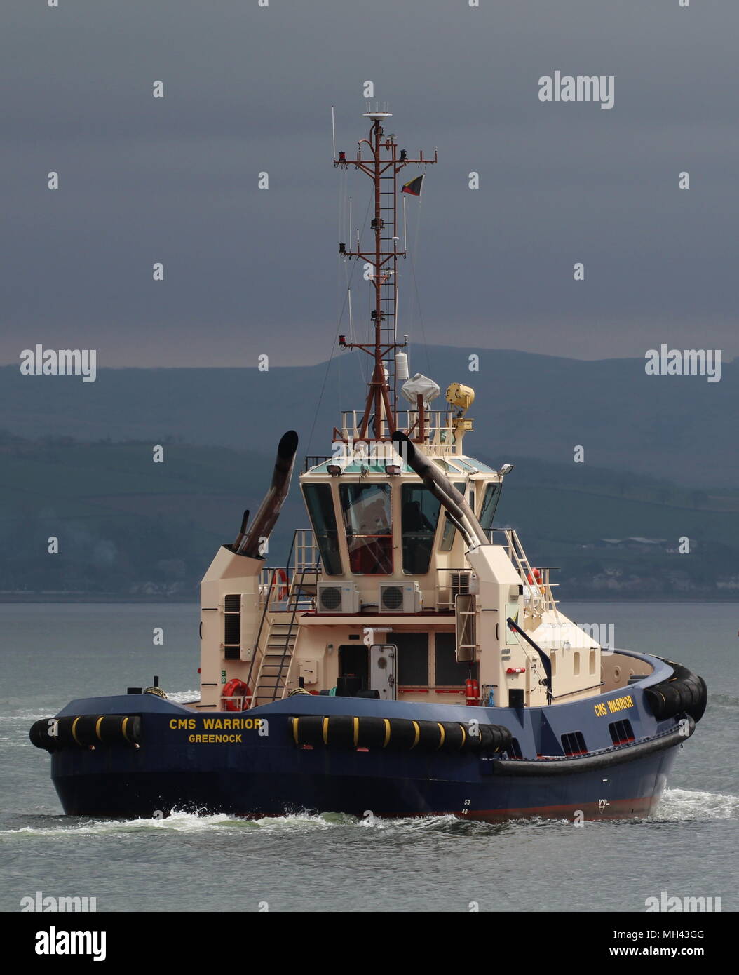 CMS Warrior, one of Clyde Marine Services' fleet of tug boats, on task ...