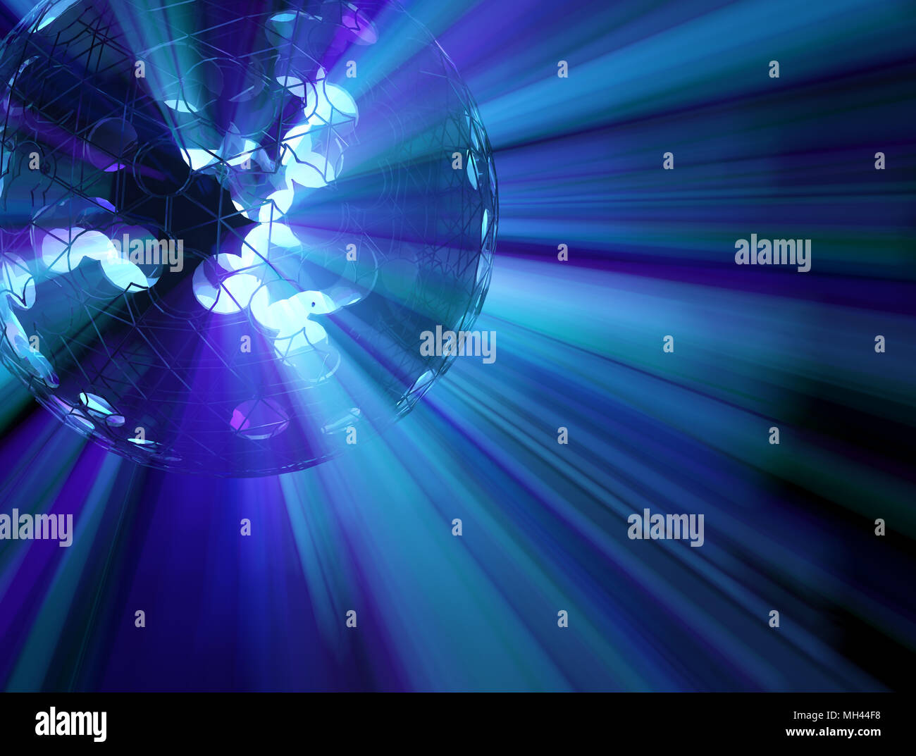 Abstract 3d sphere shape light spectrum illustration background Stock ...