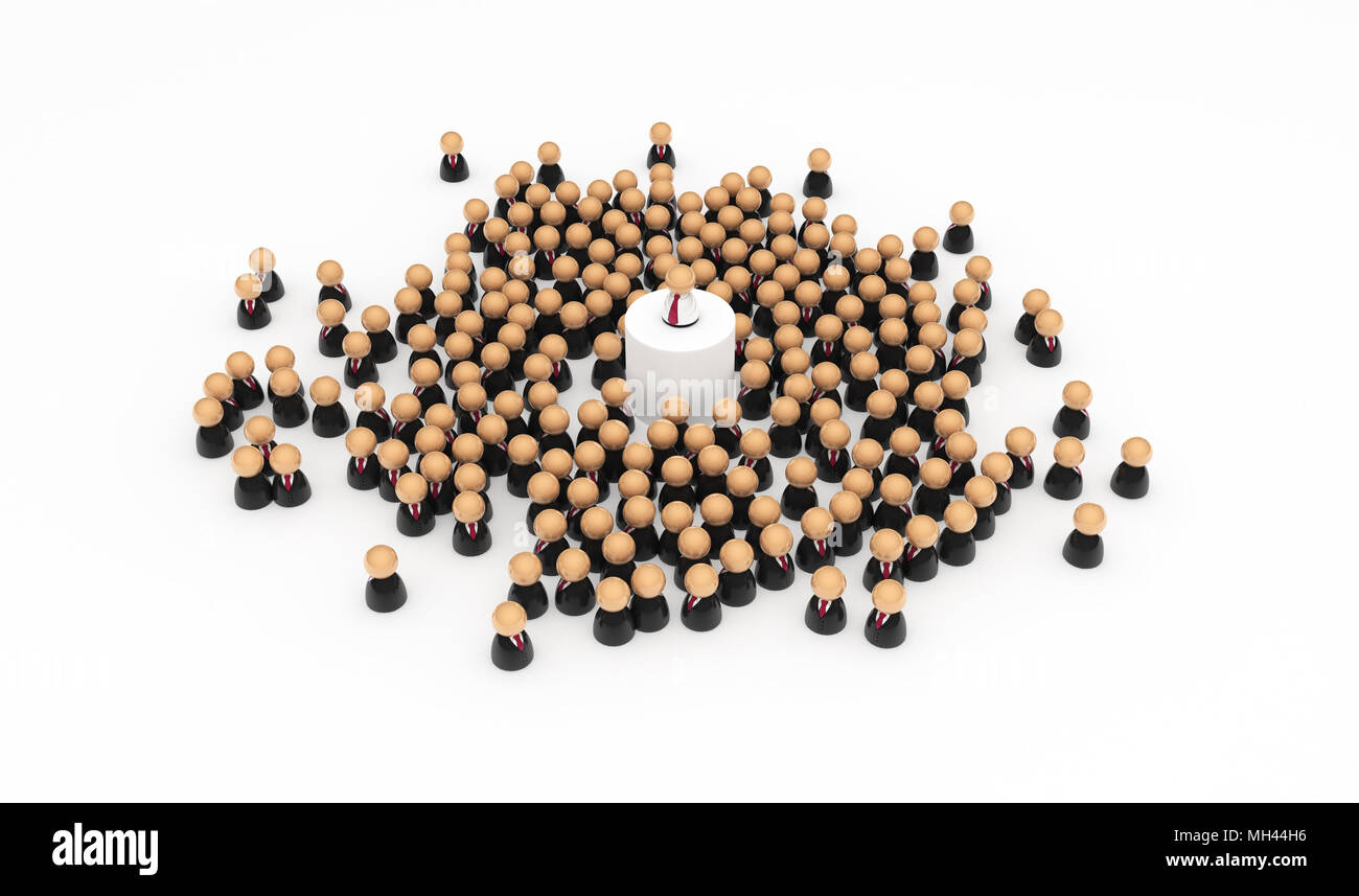 Crowd of small symbolic 3d figures, isolated Stock Photo - Alamy