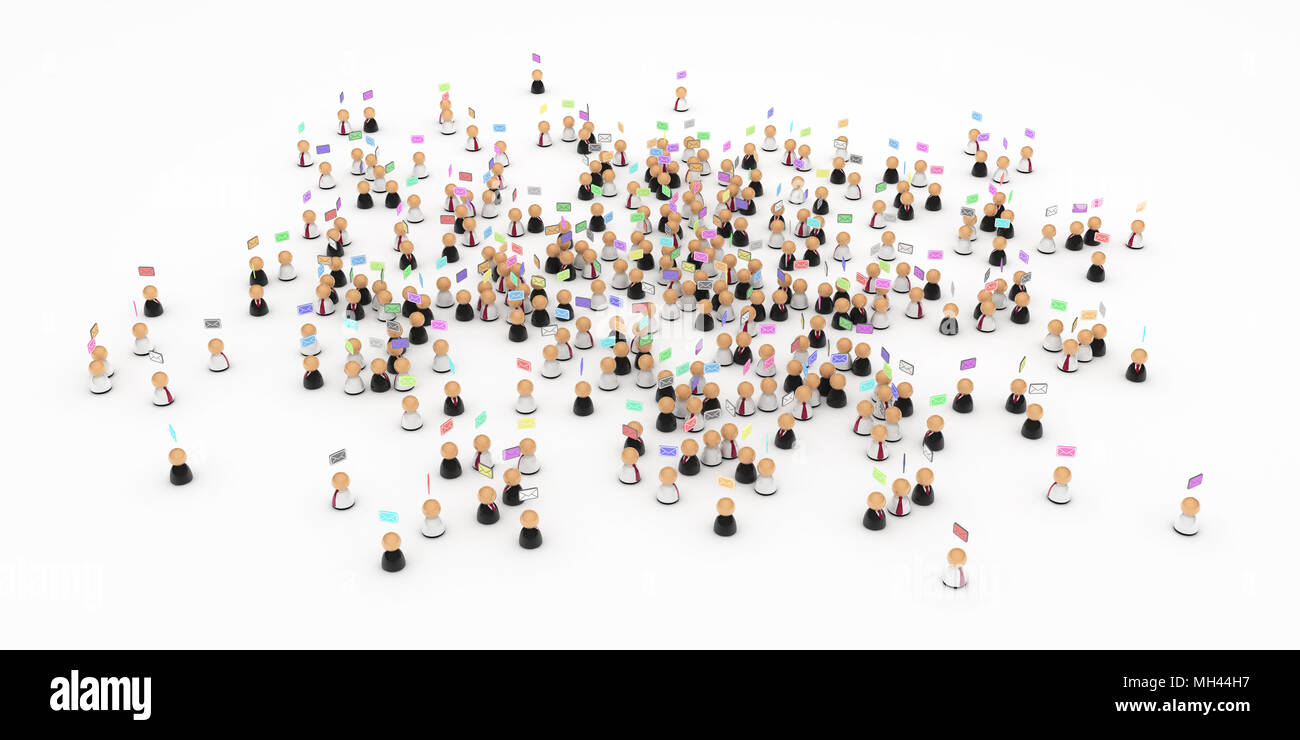 Crowd of small symbolic 3d figures, isolated Stock Photo - Alamy