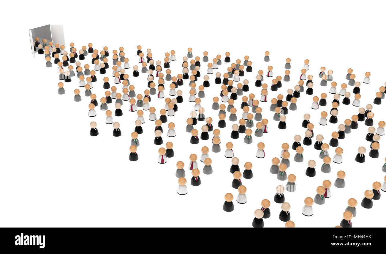 Crowd of small symbolic 3d figures, isolated Stock Photo - Alamy