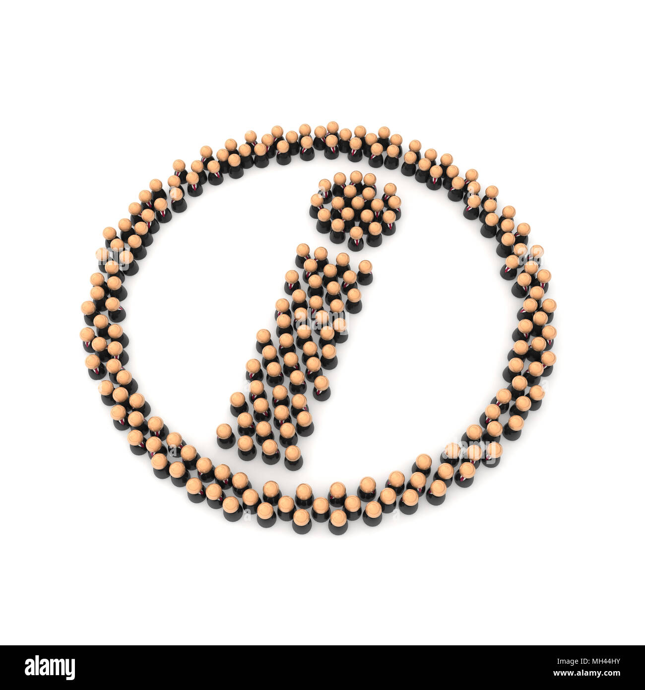 Crowd of small symbolic 3d figures, isolated Stock Photo - Alamy