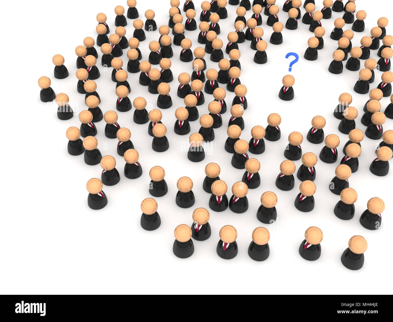 Crowd of small symbolic 3d figures, isolated Stock Photo - Alamy