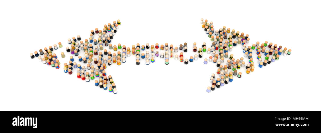 Crowd of small symbolic 3d figures, isolated Stock Photo - Alamy