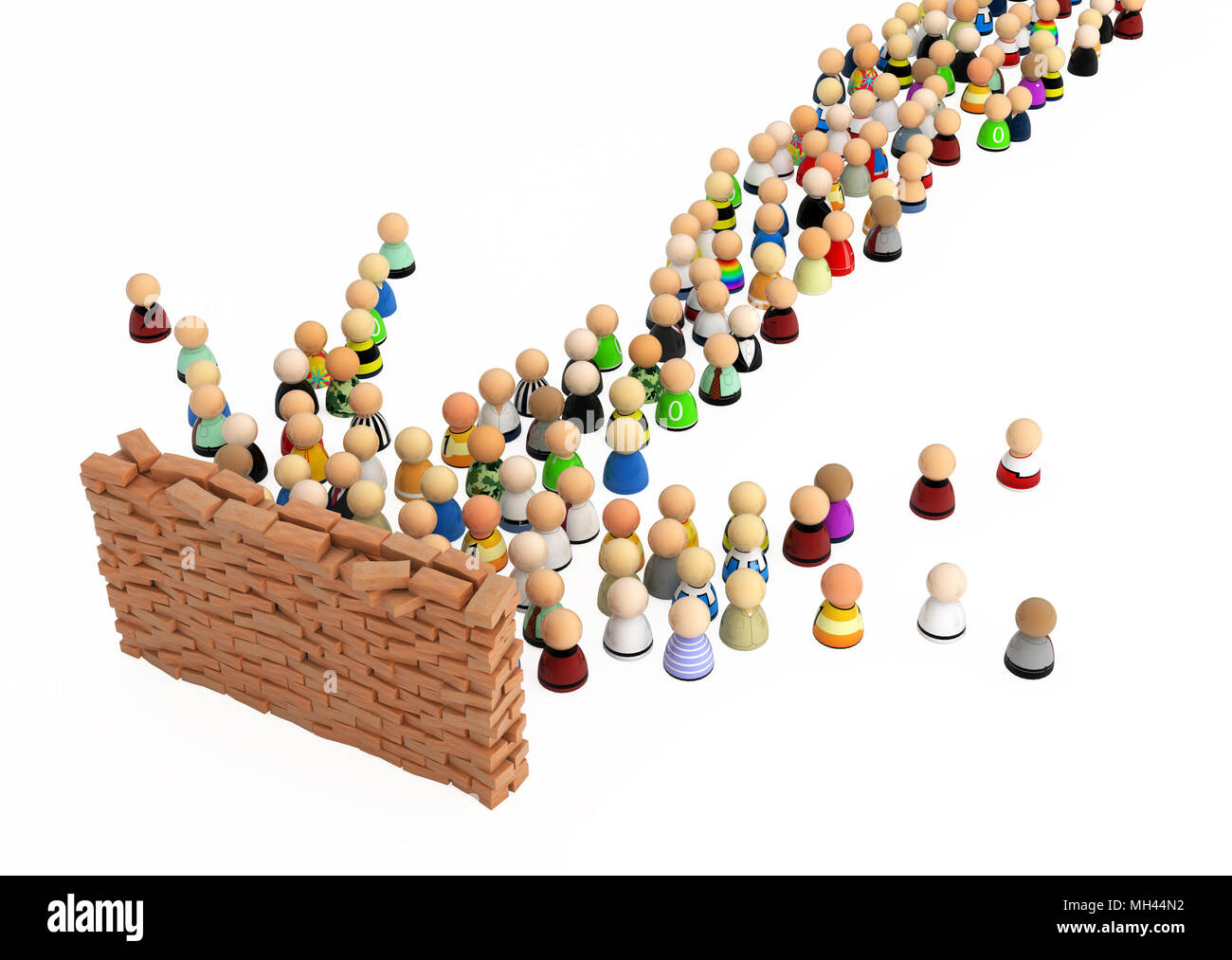 Crowd of small symbolic 3d figures, isolated Stock Photo - Alamy