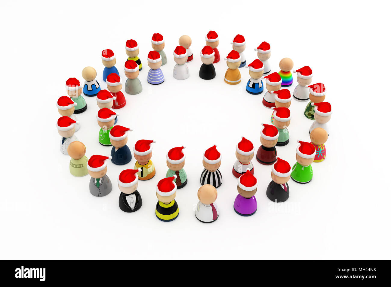 Crowd of small symbolic 3d figures, isolated Stock Photo - Alamy
