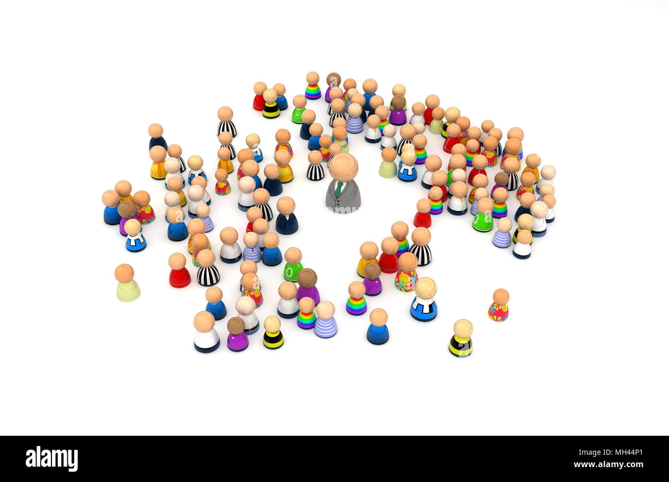 Crowd of small symbolic 3d figures, isolated Stock Photo - Alamy