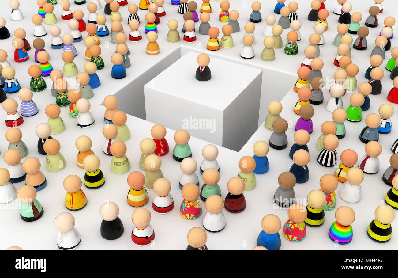 Crowd of small symbolic 3d figures, isolated Stock Photo - Alamy