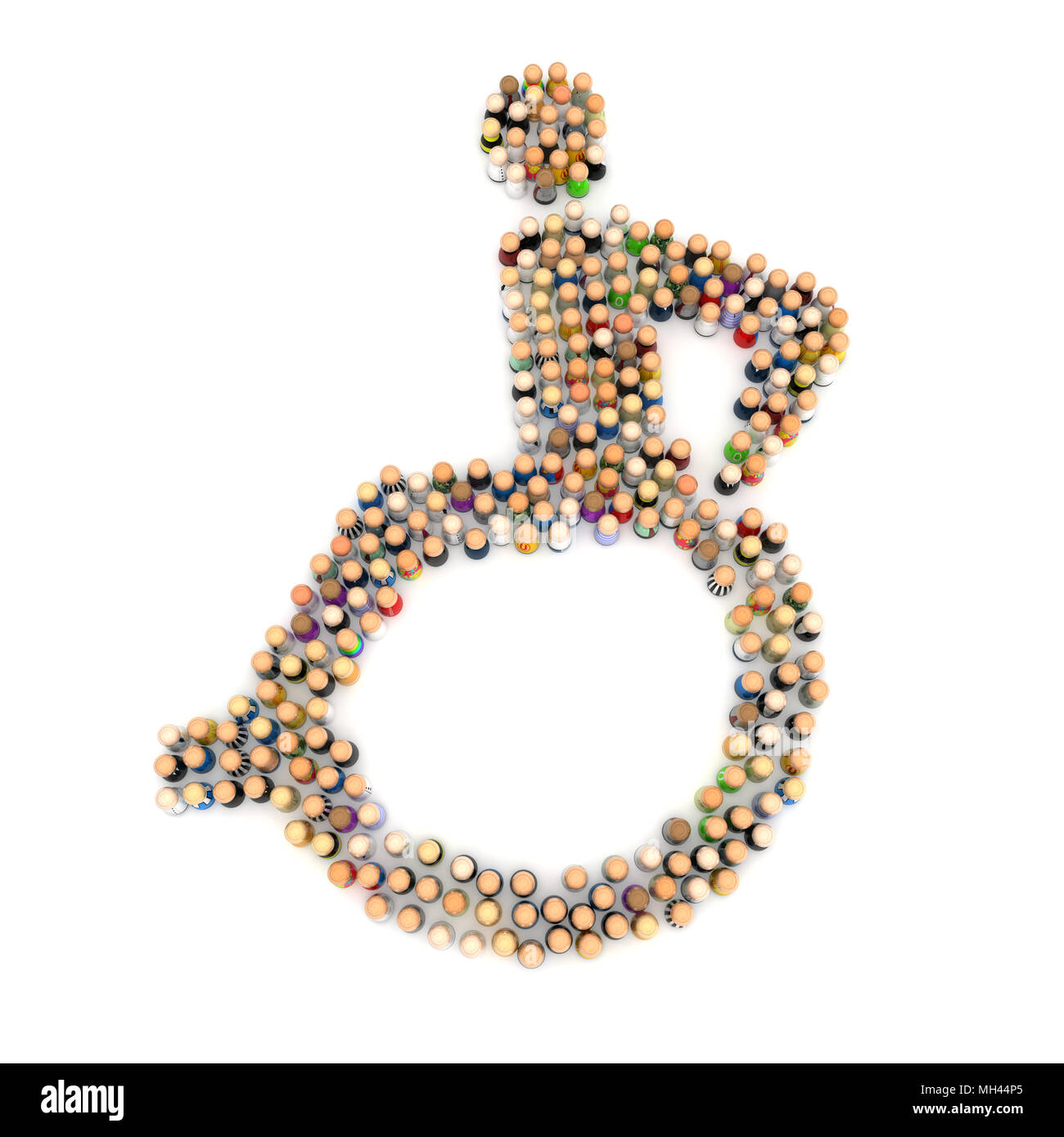 Crowd of small symbolic 3d figures, isolated Stock Photo - Alamy