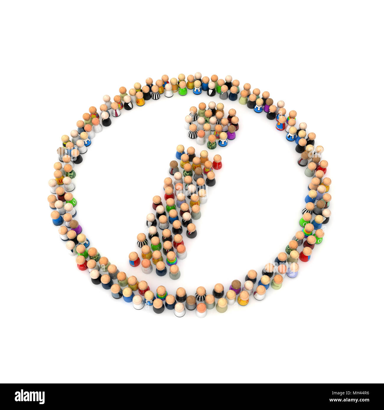 Crowd of small symbolic 3d figures, isolated Stock Photo - Alamy