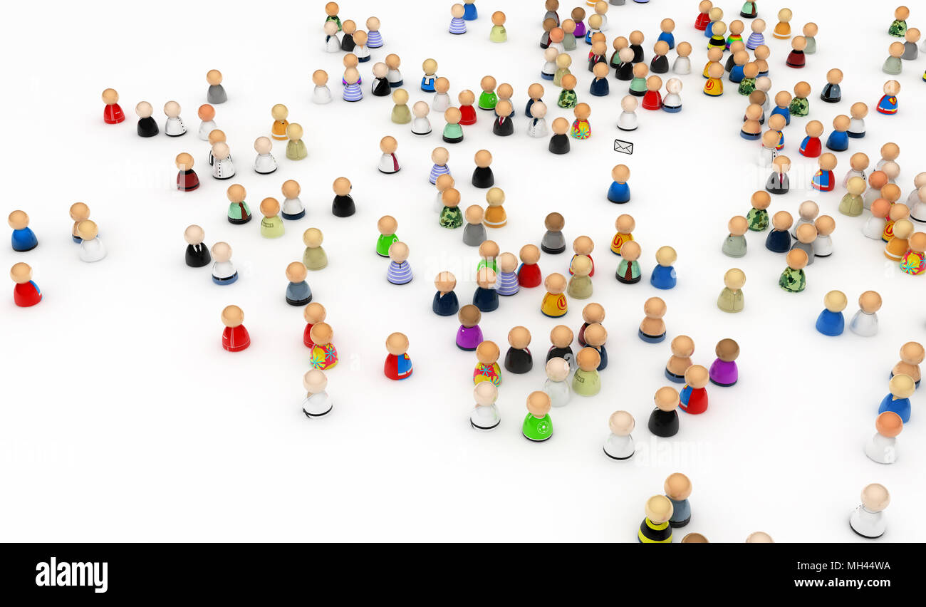Crowd of small symbolic 3d figures, isolated Stock Photo - Alamy