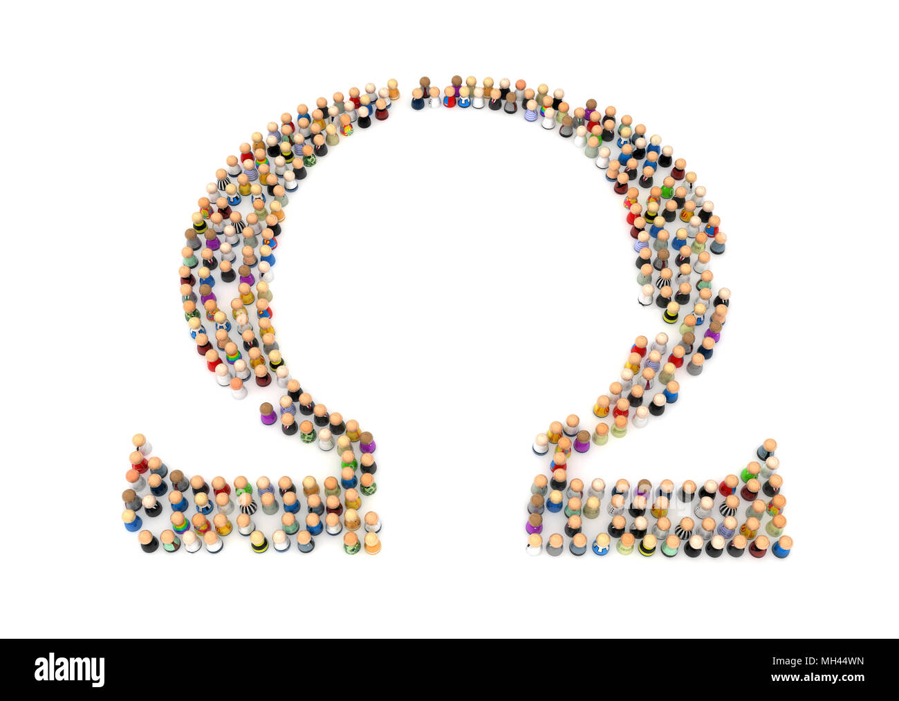 Crowd of small symbolic 3d figures, isolated Stock Photo - Alamy