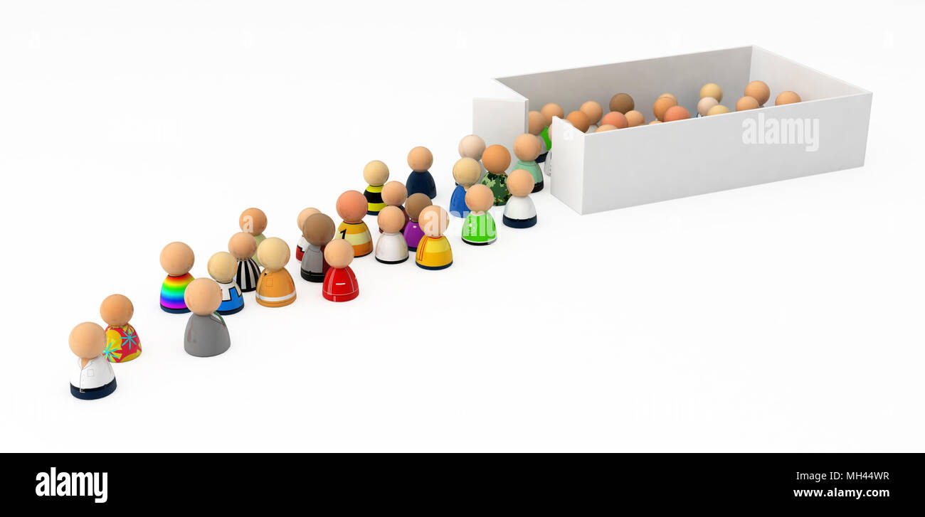 Crowd of small symbolic 3d figures, isolated Stock Photo - Alamy