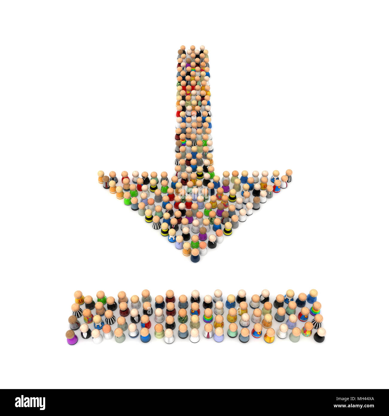 Crowd of small symbolic 3d figures, isolated Stock Photo - Alamy