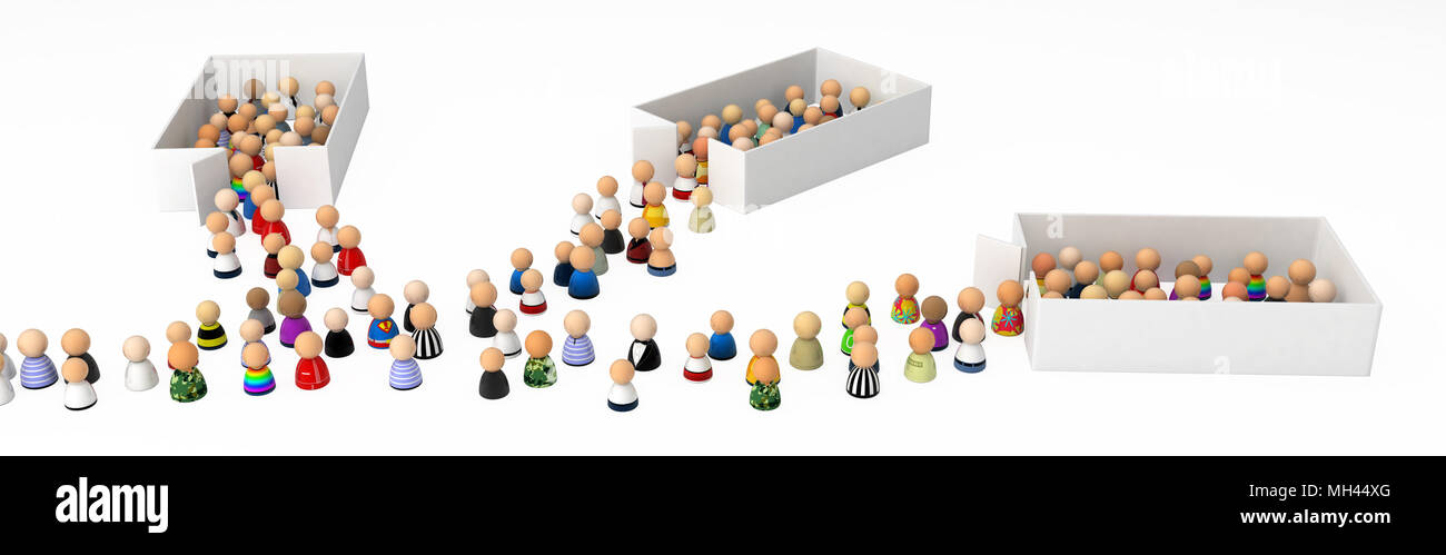 Crowd of small symbolic 3d figures Cut Out Stock Images & Pictures - Alamy