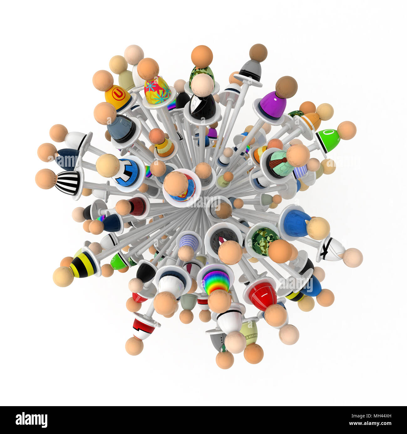 Crowd of small symbolic 3d figures, isolated Stock Photo - Alamy