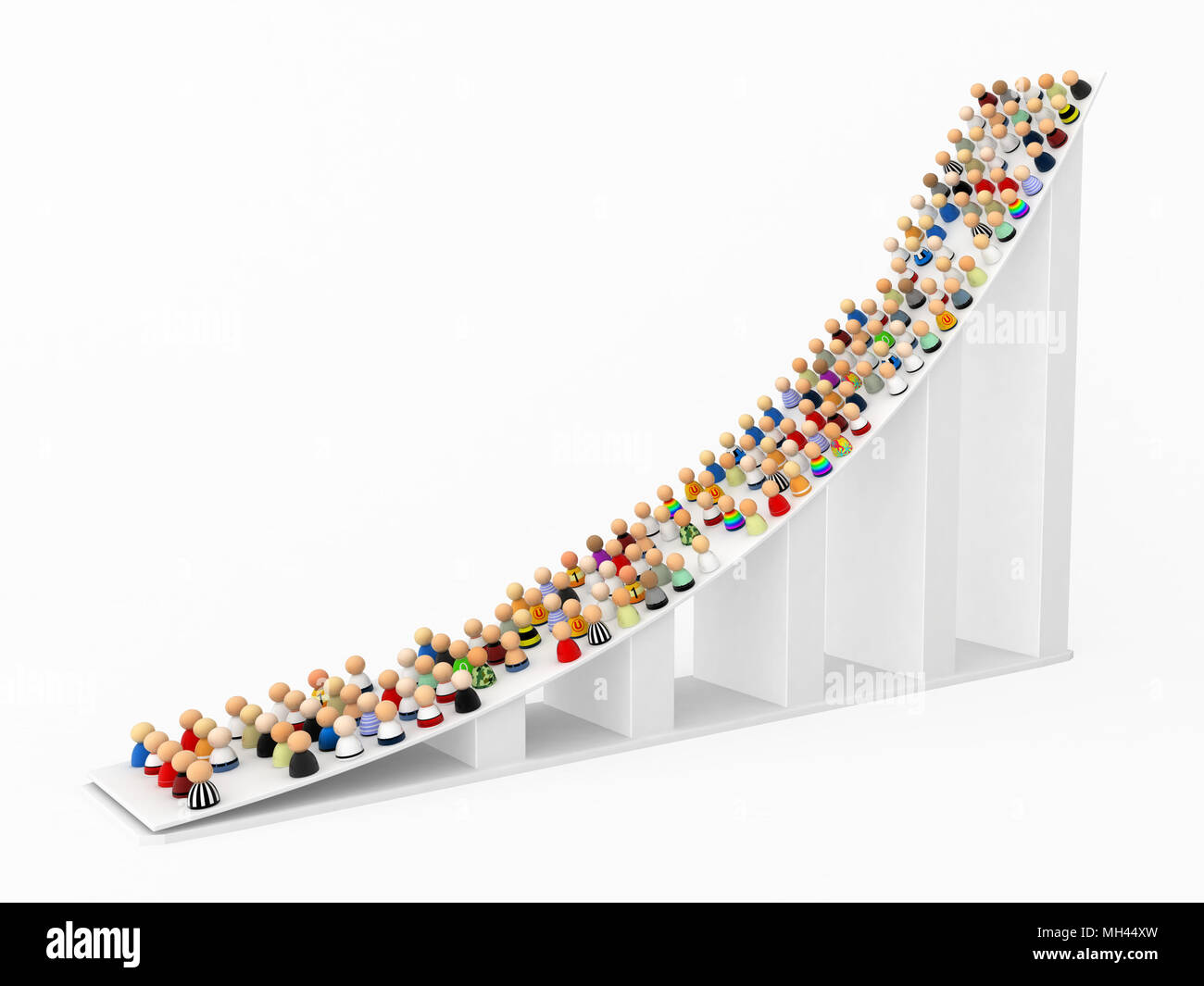 Crowd of small symbolic 3d figures Cut Out Stock Images & Pictures - Alamy