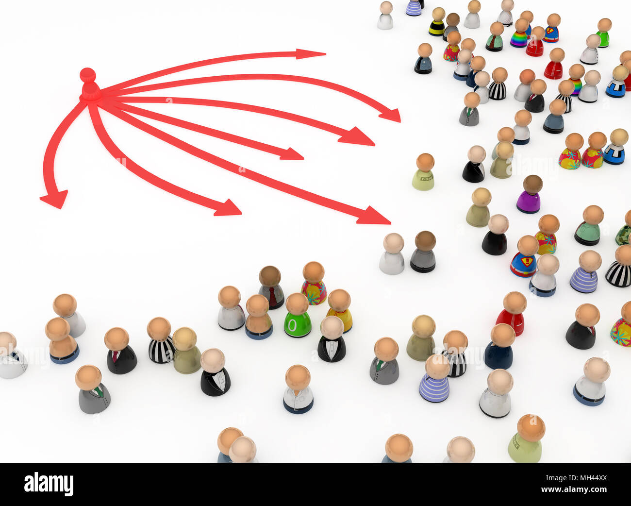 Crowd of small symbolic 3d figures, isolated Stock Photo - Alamy