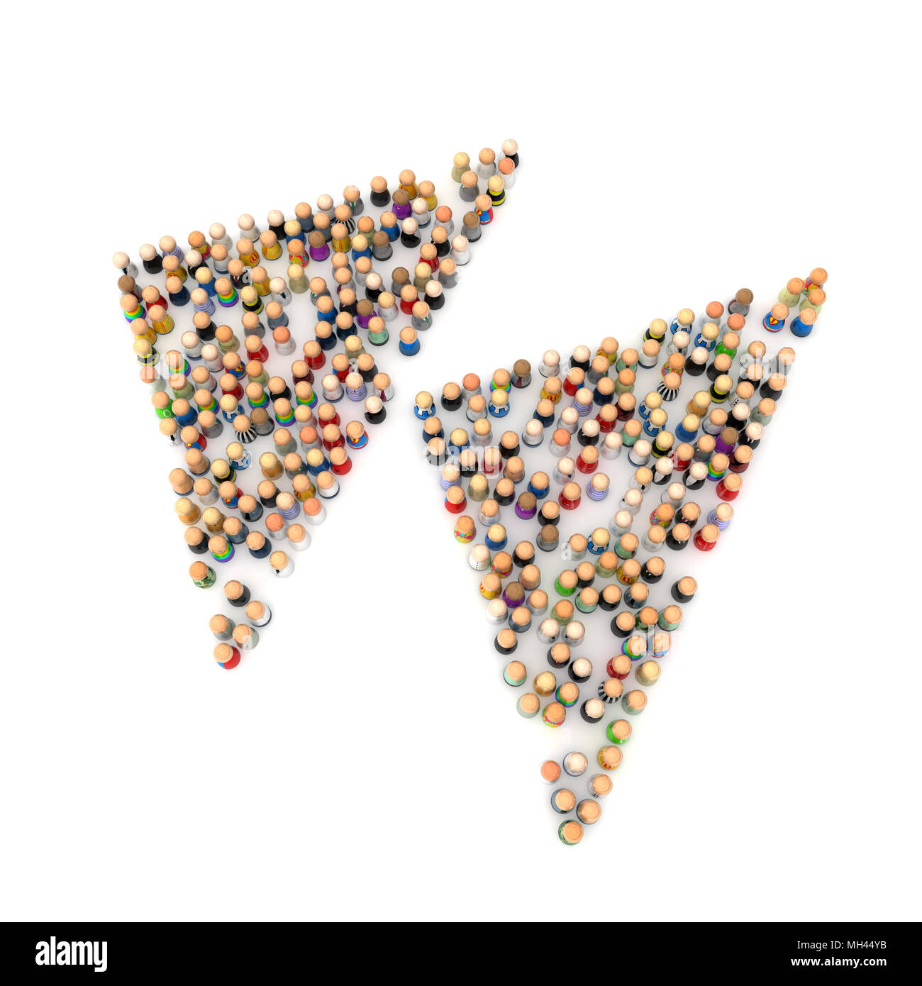 Crowd of small symbolic 3d figures, isolated Stock Photo - Alamy