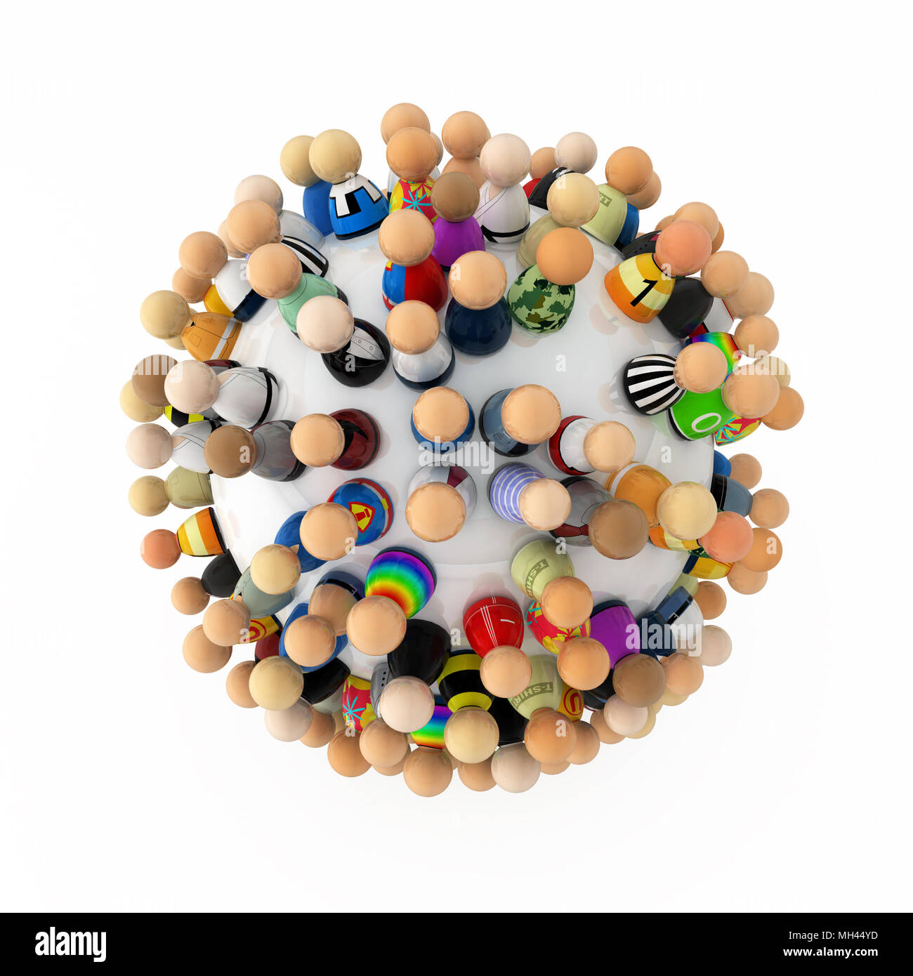 Crowd of small symbolic 3d figures, isolated Stock Photo - Alamy