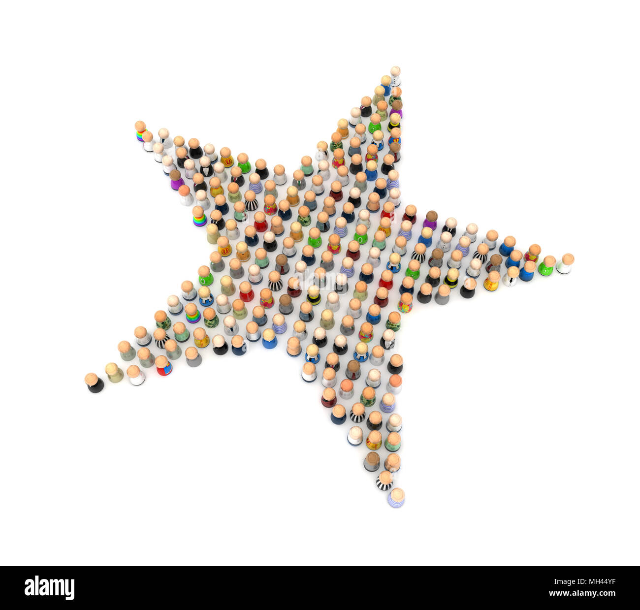 Crowd of small symbolic 3d figures, isolated Stock Photo - Alamy