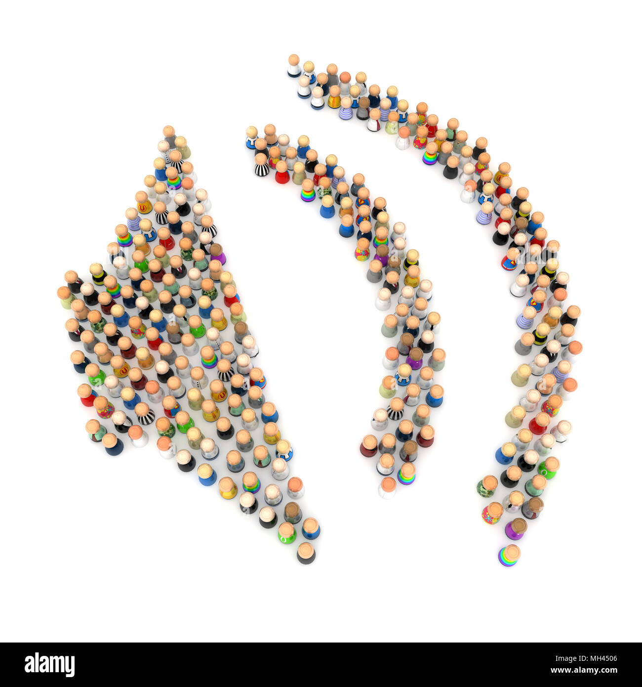 Crowd of small symbolic 3d figures, isolated Stock Photo - Alamy