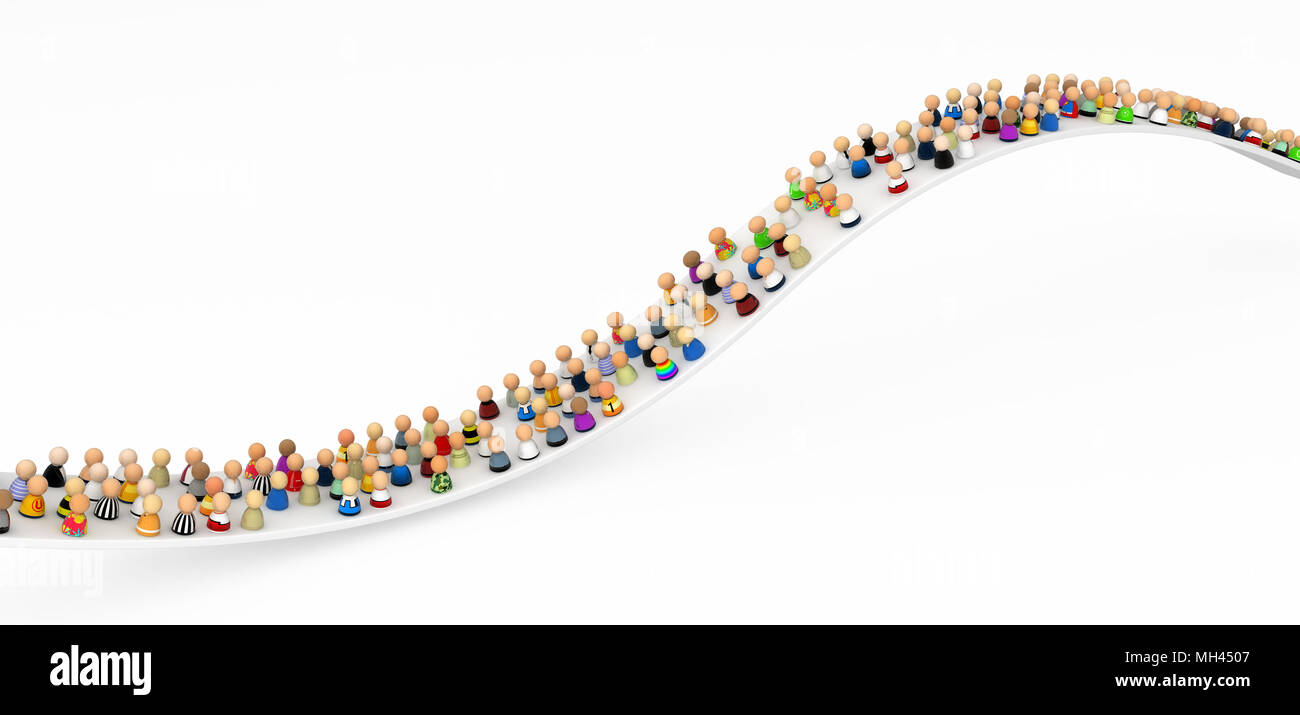 Crowd of small symbolic 3d figures, isolated Stock Photo - Alamy