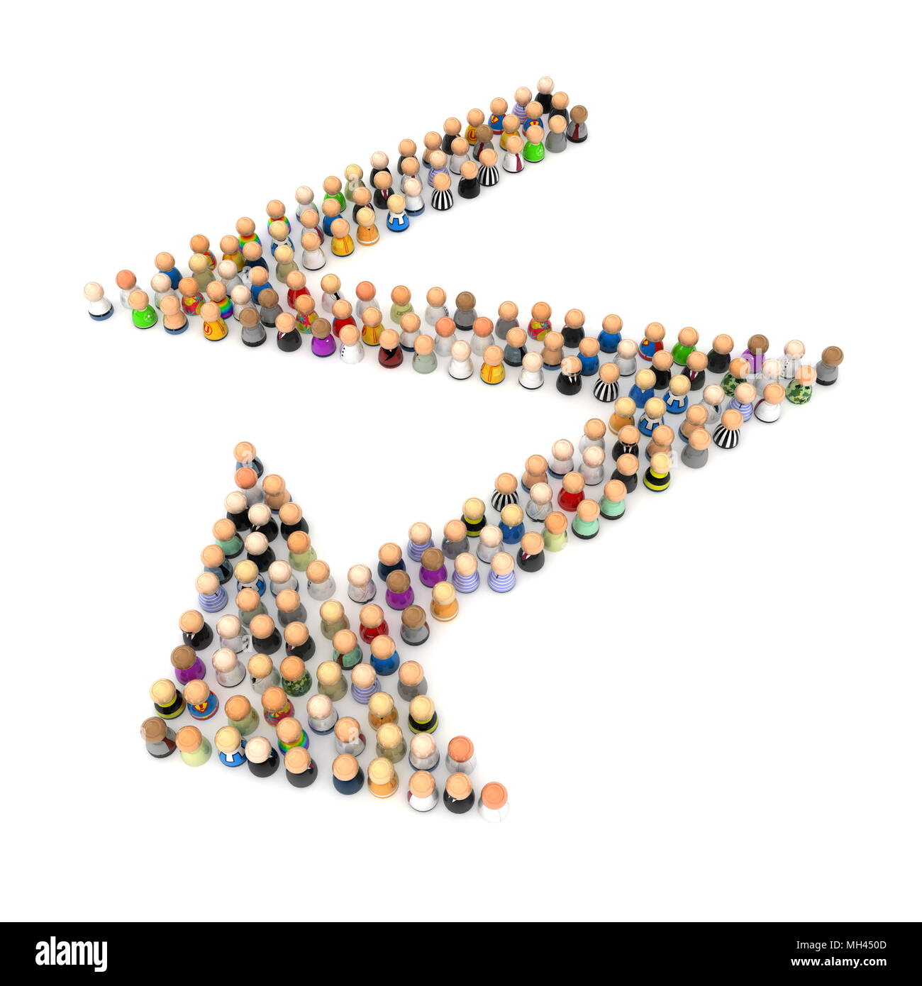 Crowd of small symbolic 3d figures, isolated Stock Photo - Alamy