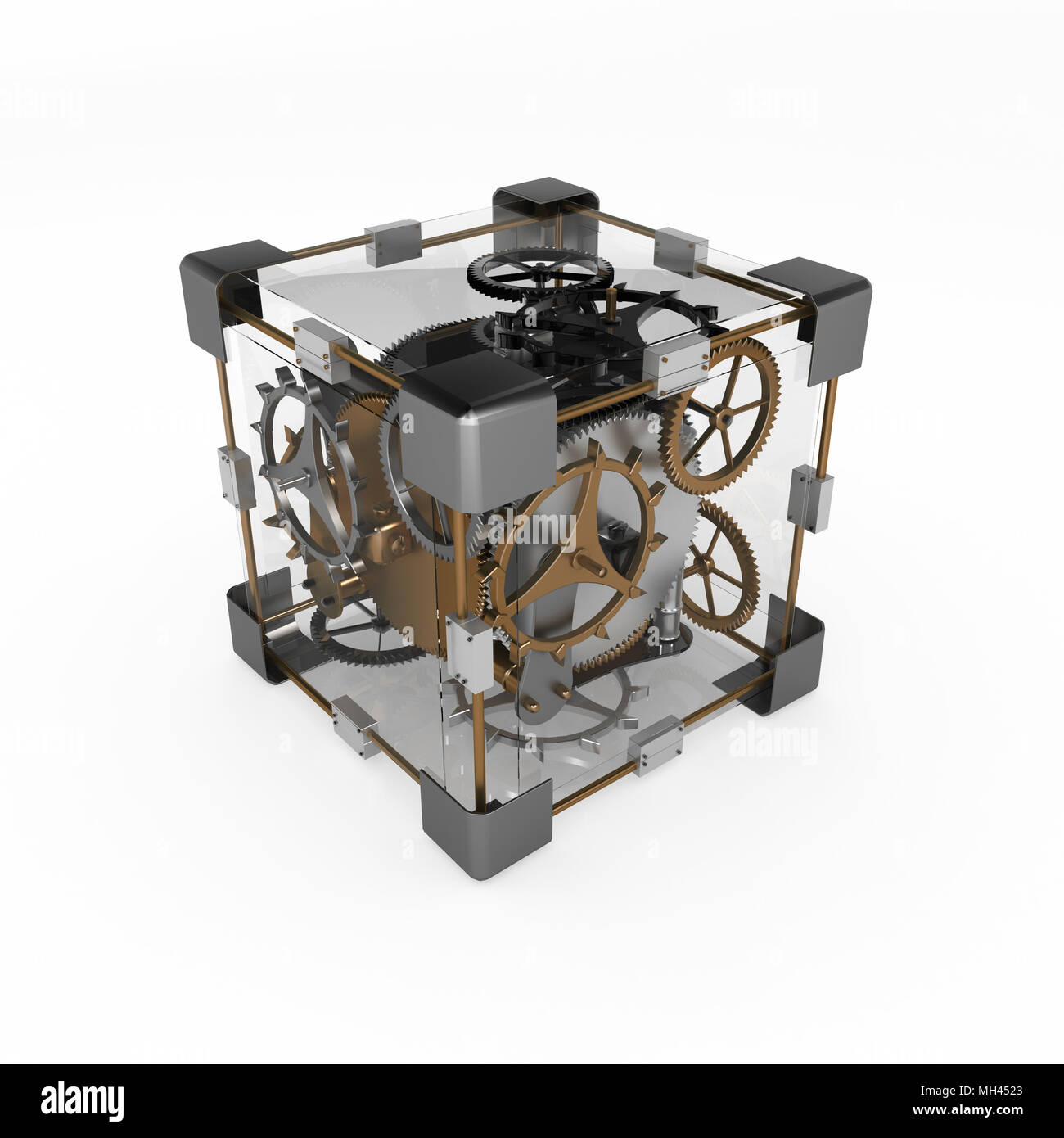 Clockwork gear mechanism 3d illustration, isolated Stock Photo - Alamy