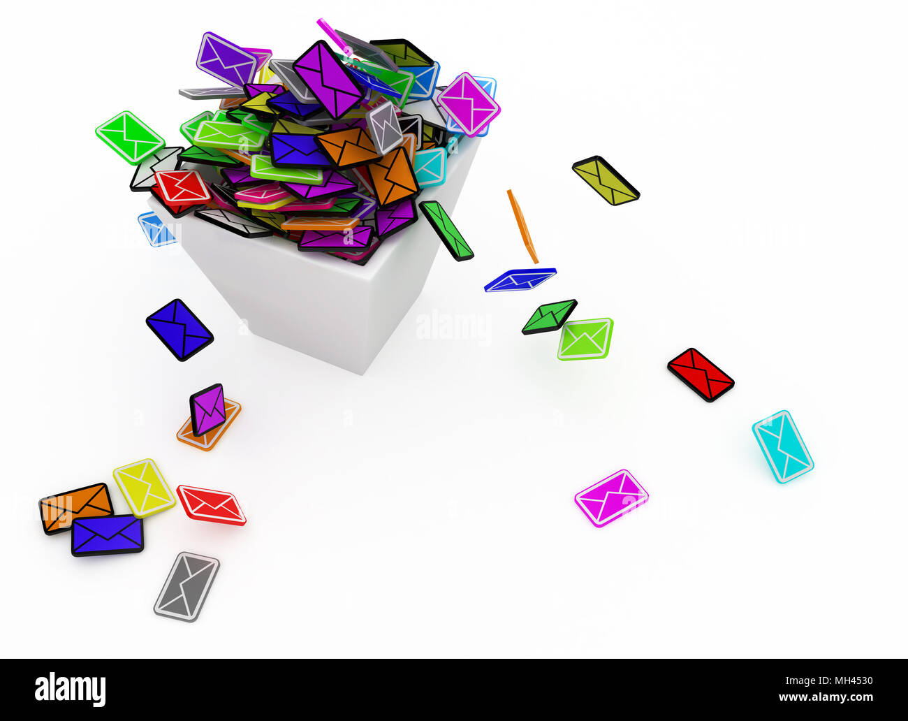 Symbols in 3d email communication Cut Out Stock Images & Pictures - Alamy