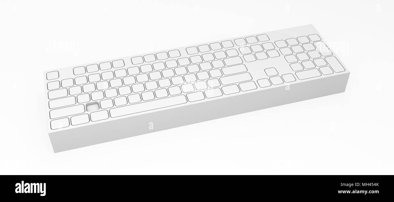 Computer Keyboard element abstract, 3d, over white Stock Photo - Alamy