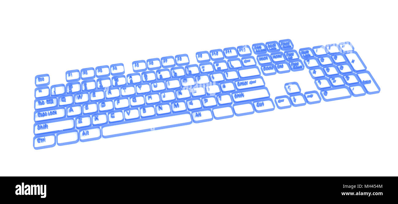 Computer Keyboard element abstract, 3d, over white Stock Photo - Alamy