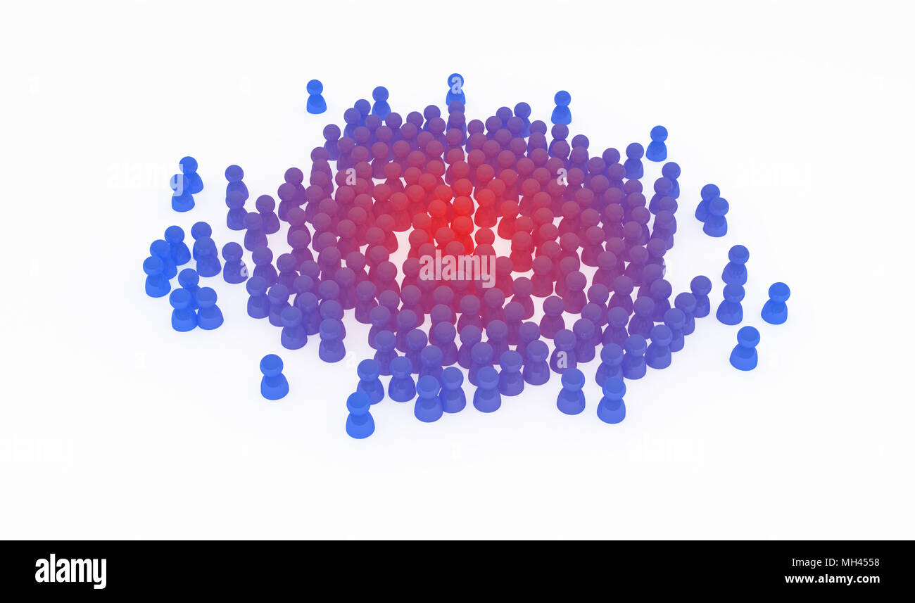 Crowd of small symbolic 3d figures, isolated Stock Photo - Alamy