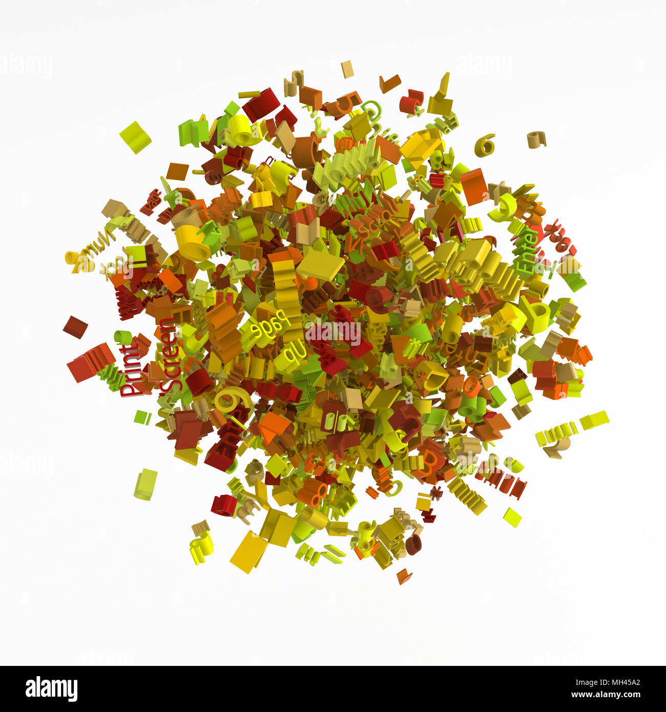 Letter and symbol abstract 3d illustration, isolated Stock Photo - Alamy