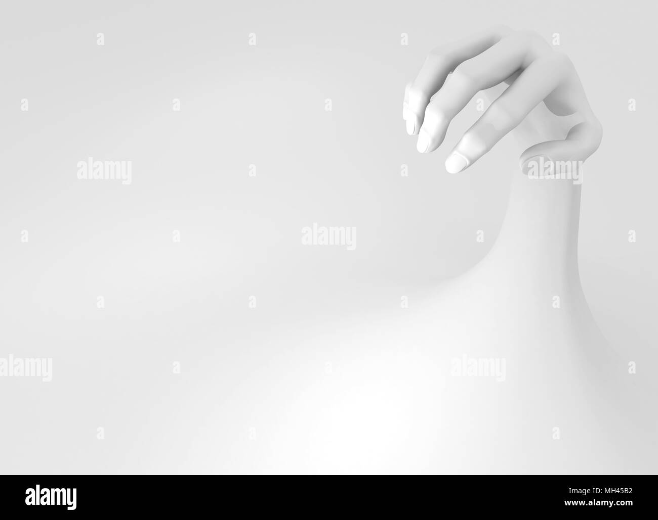 White 3d hand growing from a surface Stock Photo - Alamy