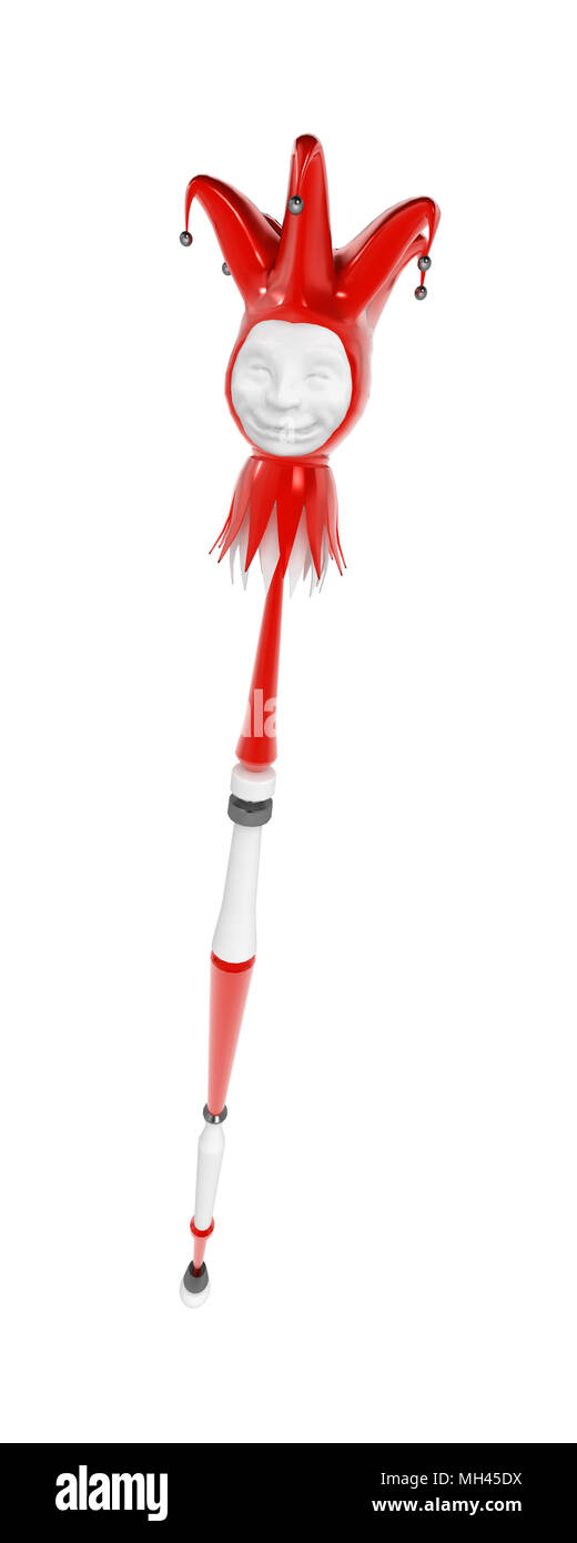 Red and white 3d marotte, isolated Stock Photo - Alamy
