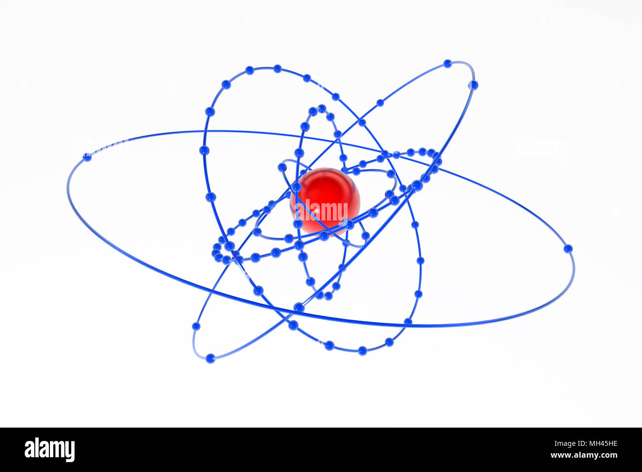 Isolated 3d atom model, over white, horizontal Stock Photo - Alamy