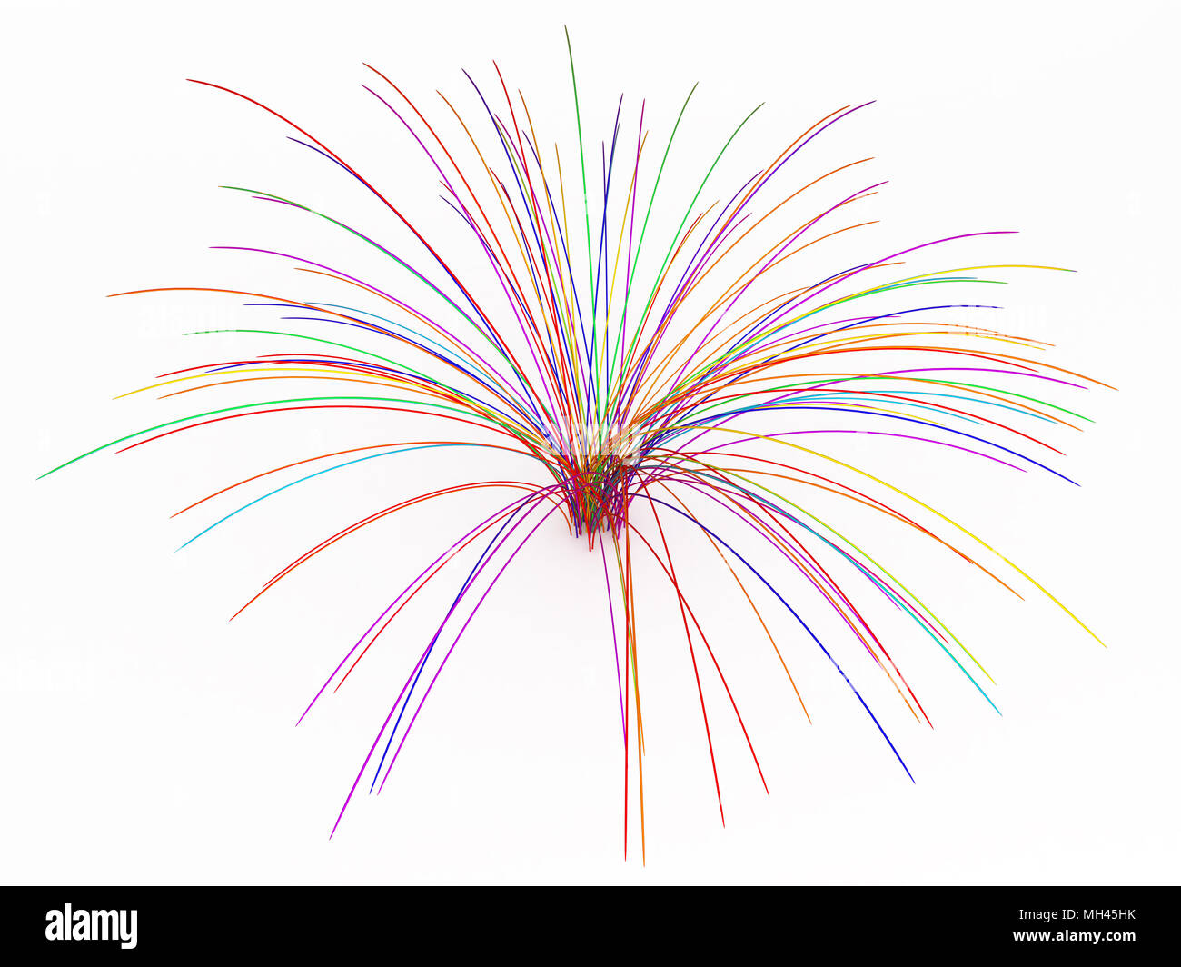 Abstract Rainbow Wire 3d Shape, over white Stock Photo - Alamy