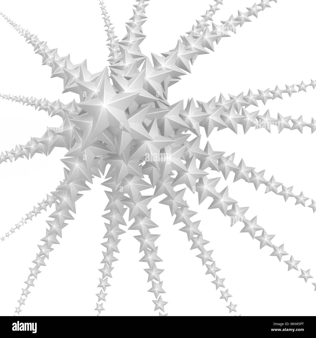 Abstract star shape decoration 3d, over white Stock Photo - Alamy