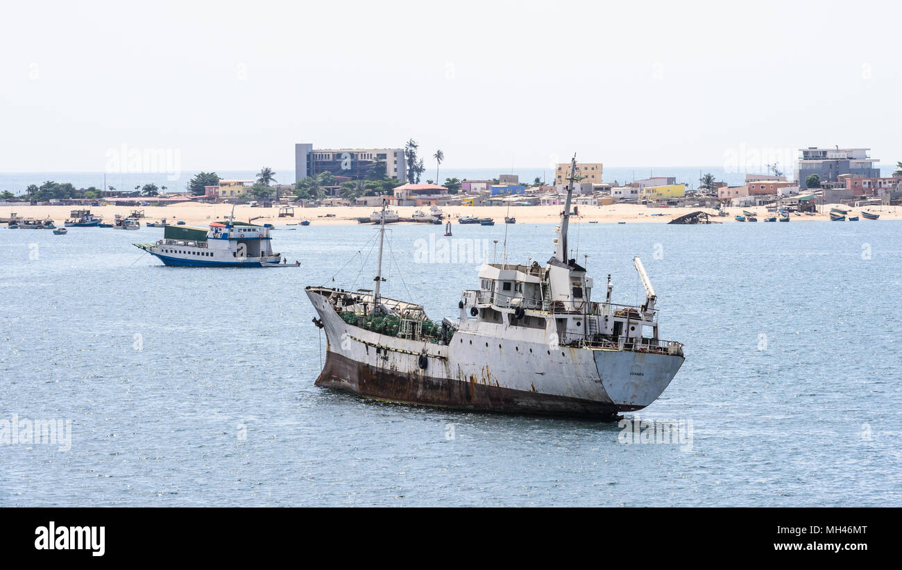 Ships on the water near the coast of Luanda, Angola Stock Photo - Alamy