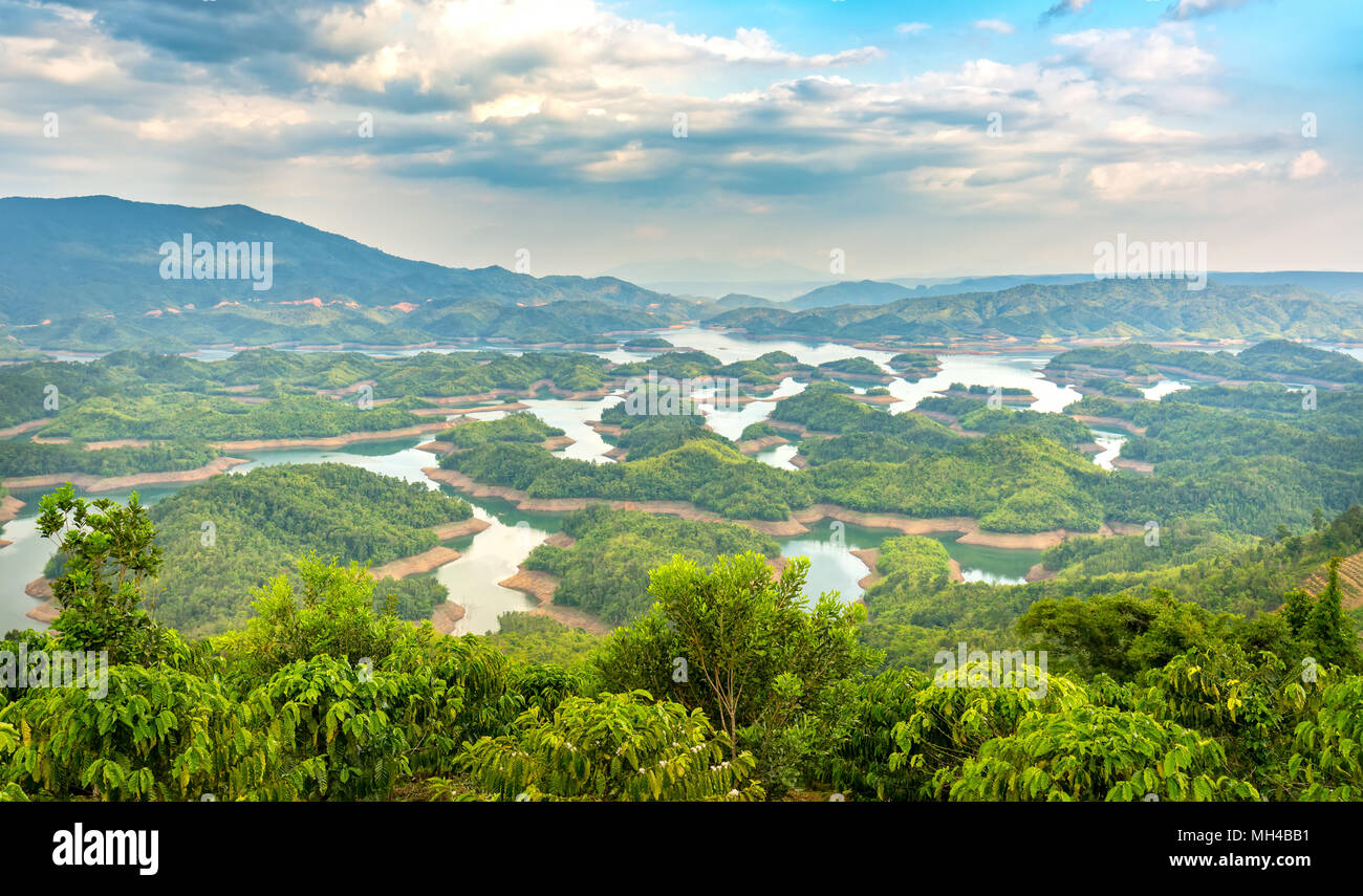 Ta Dung lake in the summer afternoon when the sun shines down on the ...