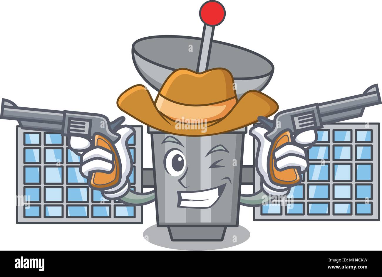 Cowboy satelite character cartoon style Stock Vector Image & Art - Alamy