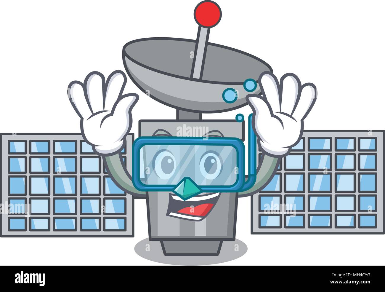 Diving satelite character cartoon style Stock Vector Image & Art - Alamy