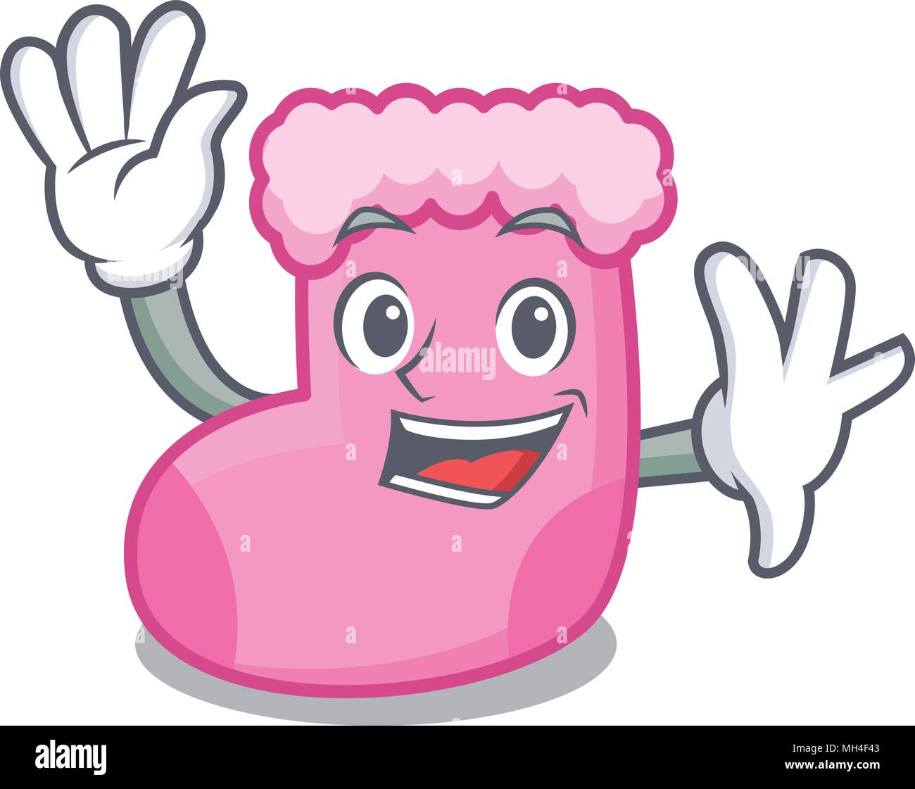 Waving sock character cartoon style vector illustration Stock Vector ...