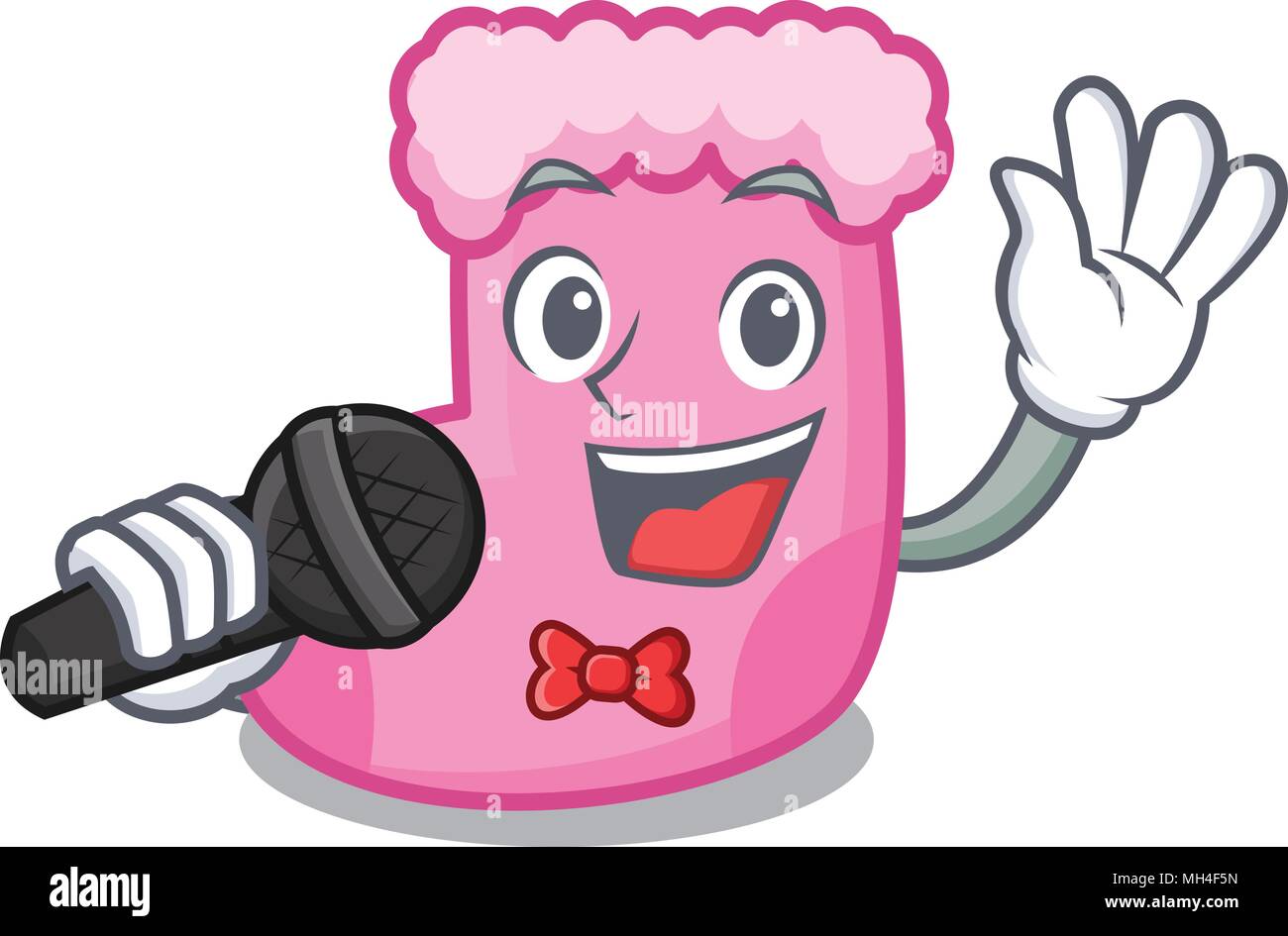 Singing sock mascot cartoon style vector illustration Stock Vector ...
