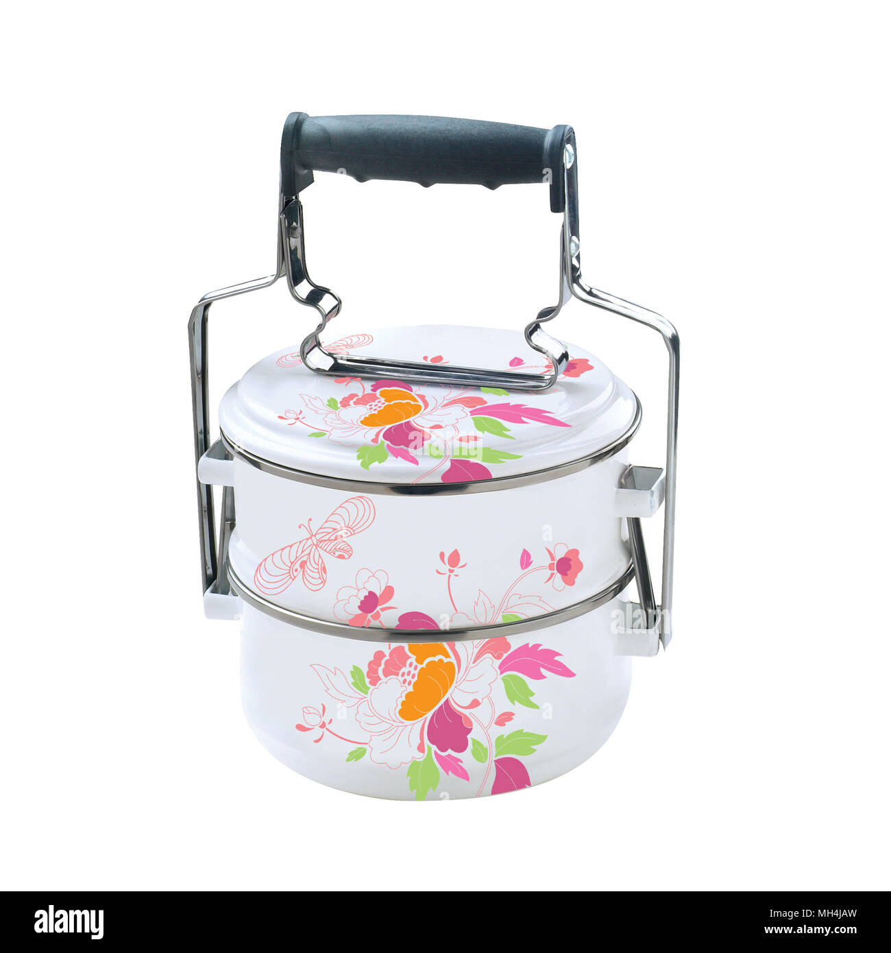 Tiffin. Metal Tiffin, Food Container On White Background Stock Photo ...