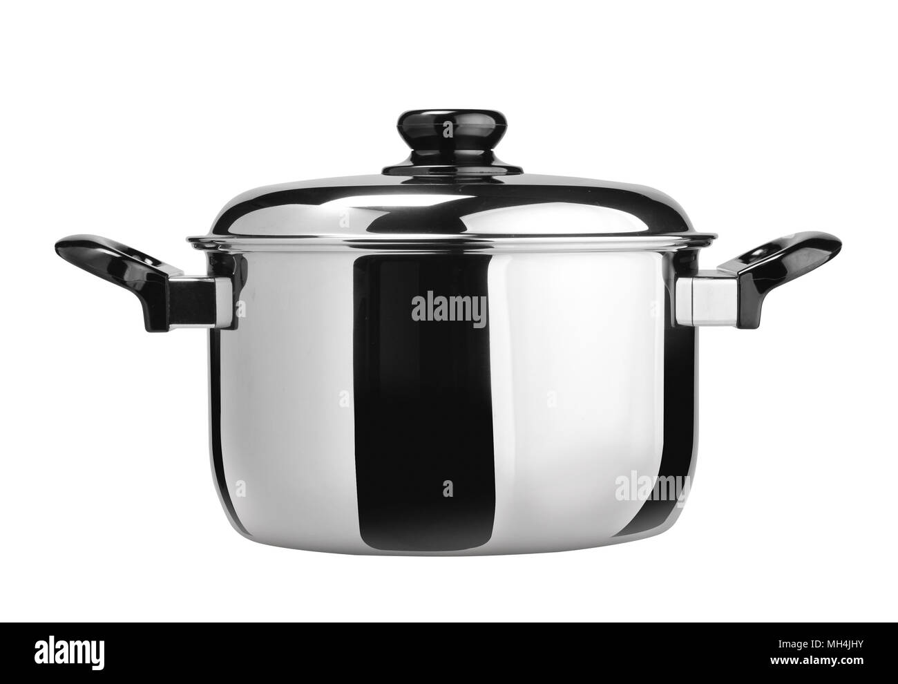 Stainless steel kitchen appliances Black and White Stock Photos ...