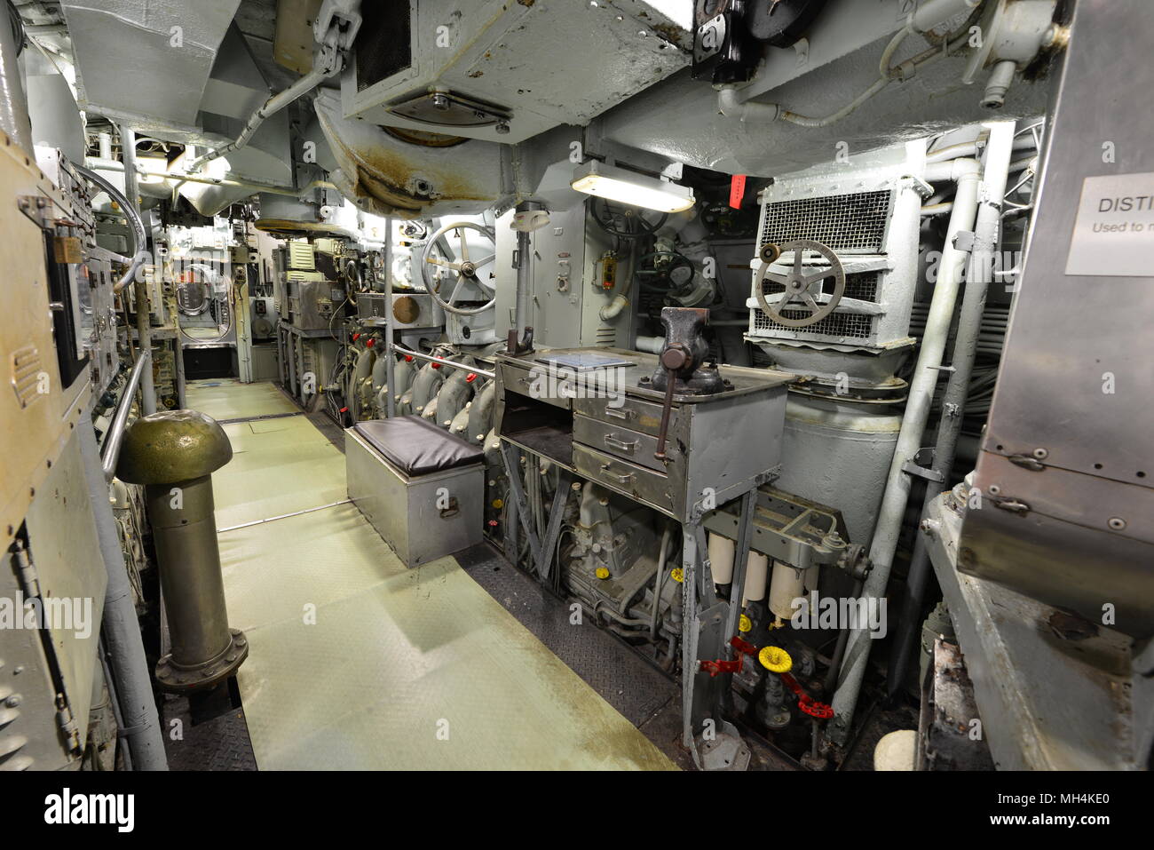 The inside of USS Clamagore a Guppy class submarine Stock Photo - Alamy